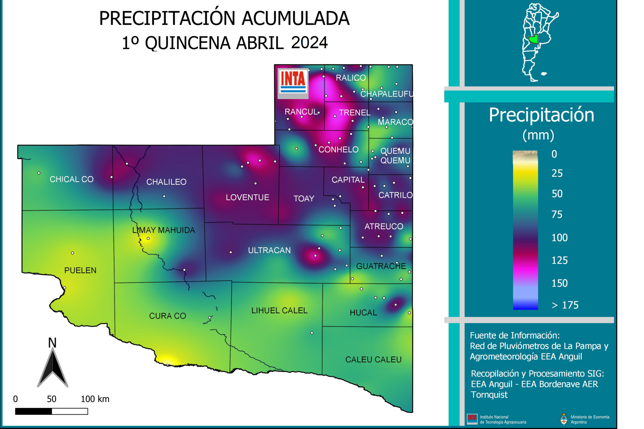 Está disponible el mapa de precipitaciones de la primera quincena ...